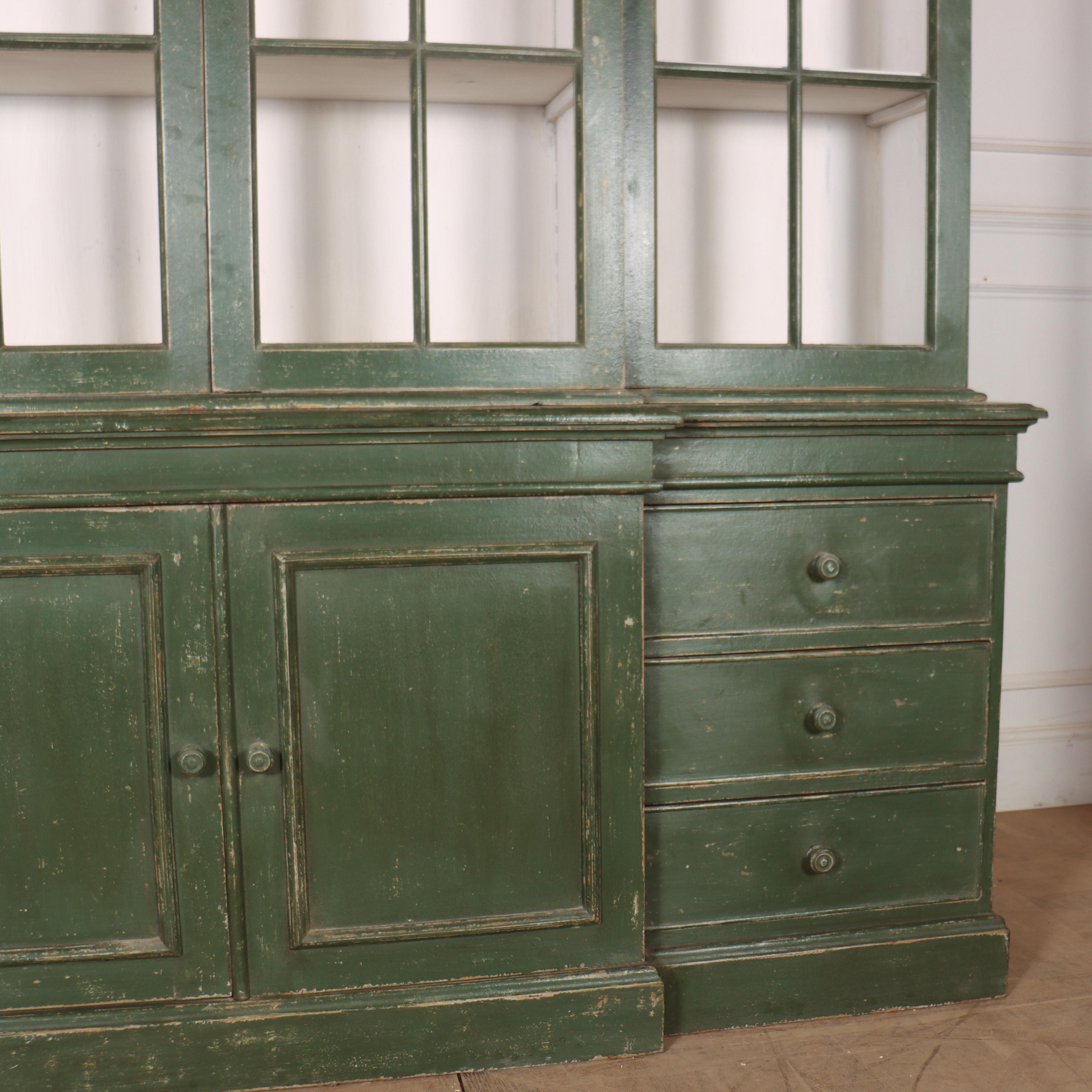Painted Pine Breakfront Kitchen Cabinet For Sale at 1stDibs