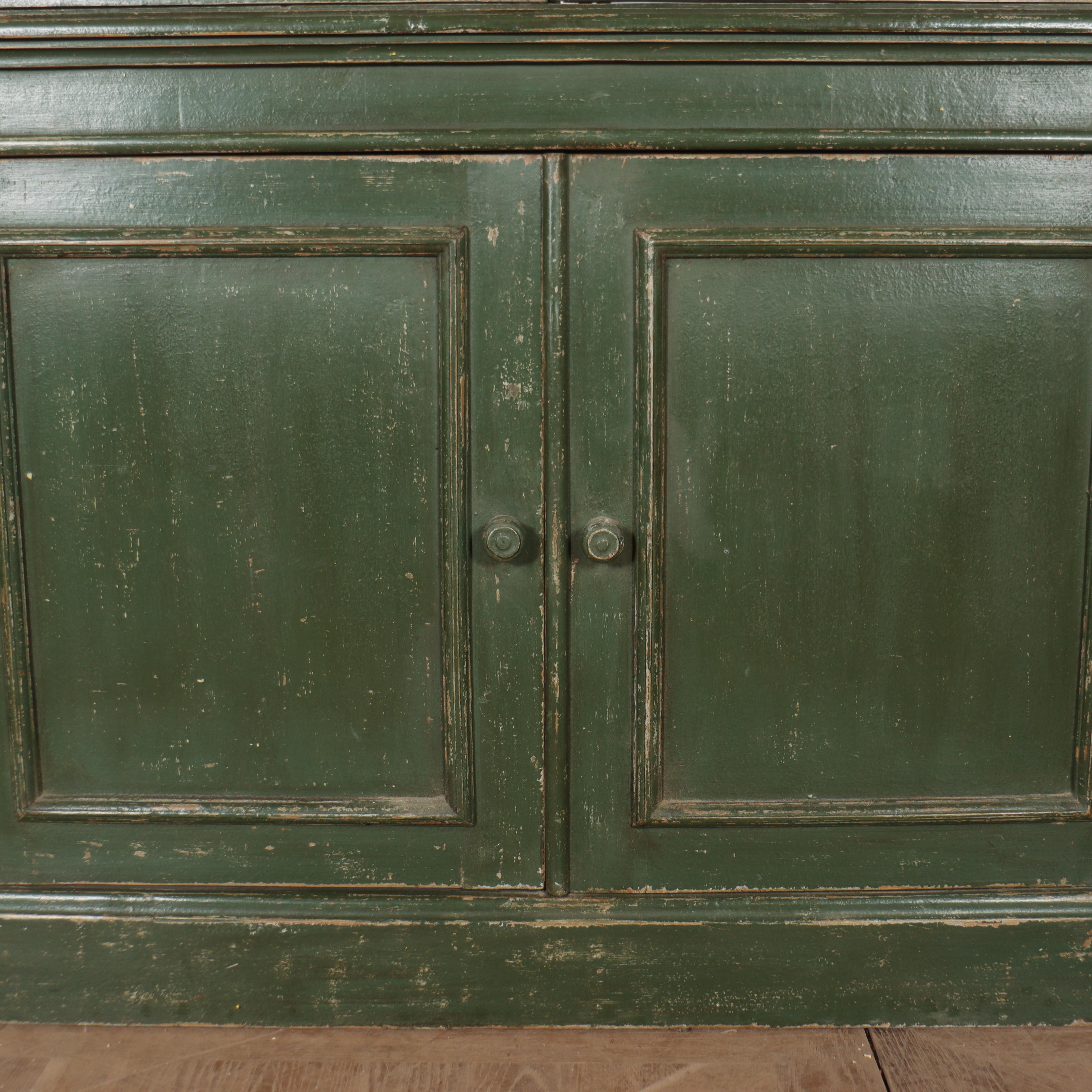Painted Pine Breakfront Kitchen Cabinet For Sale at 1stDibs