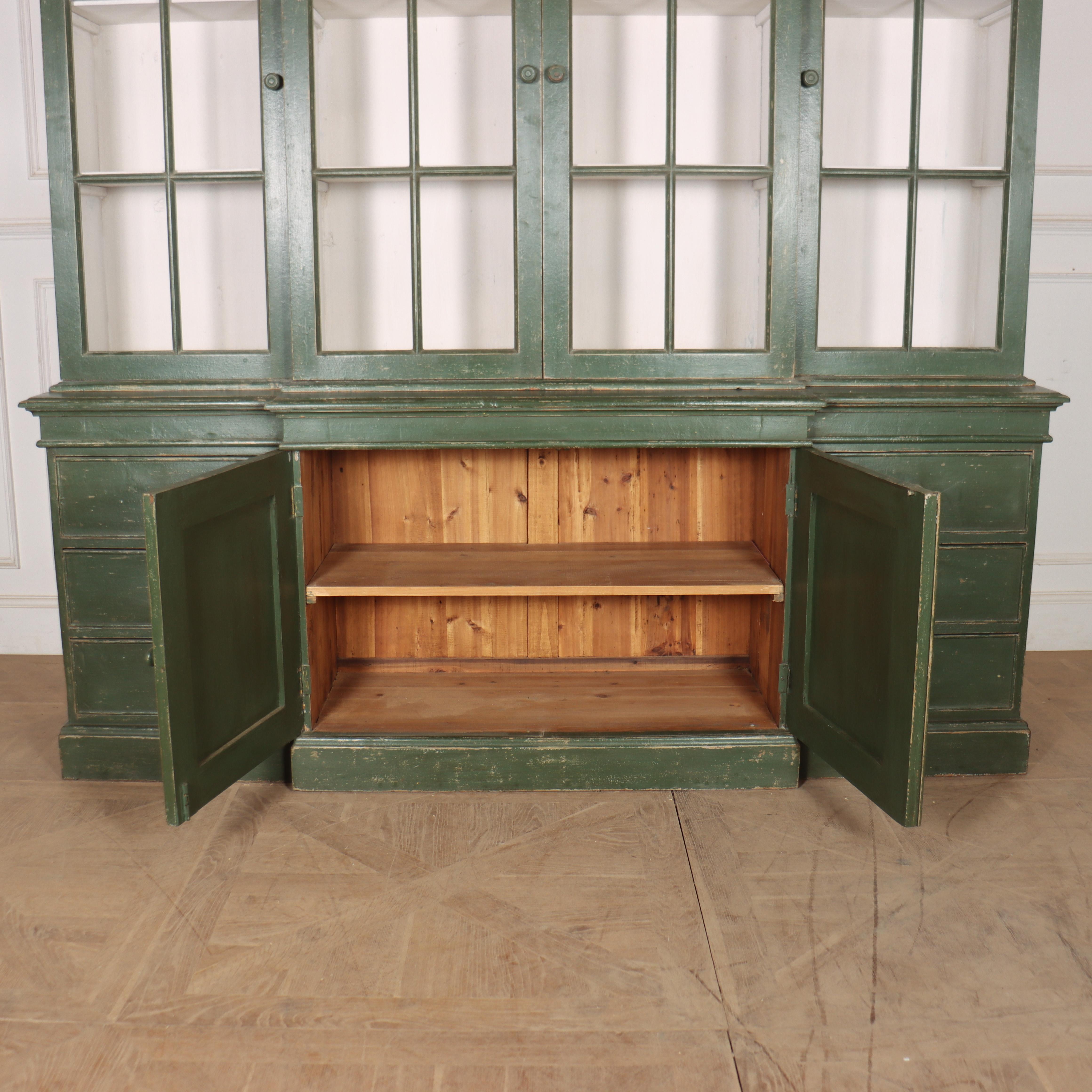 Painted Pine Breakfront Kitchen Cabinet For Sale at 1stDibs