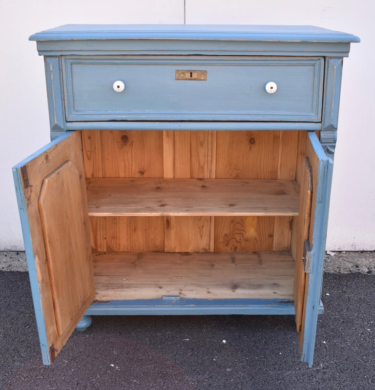Painted Pine Dresser Base with Two Doors and One Drawer For Sale at 1stDibs