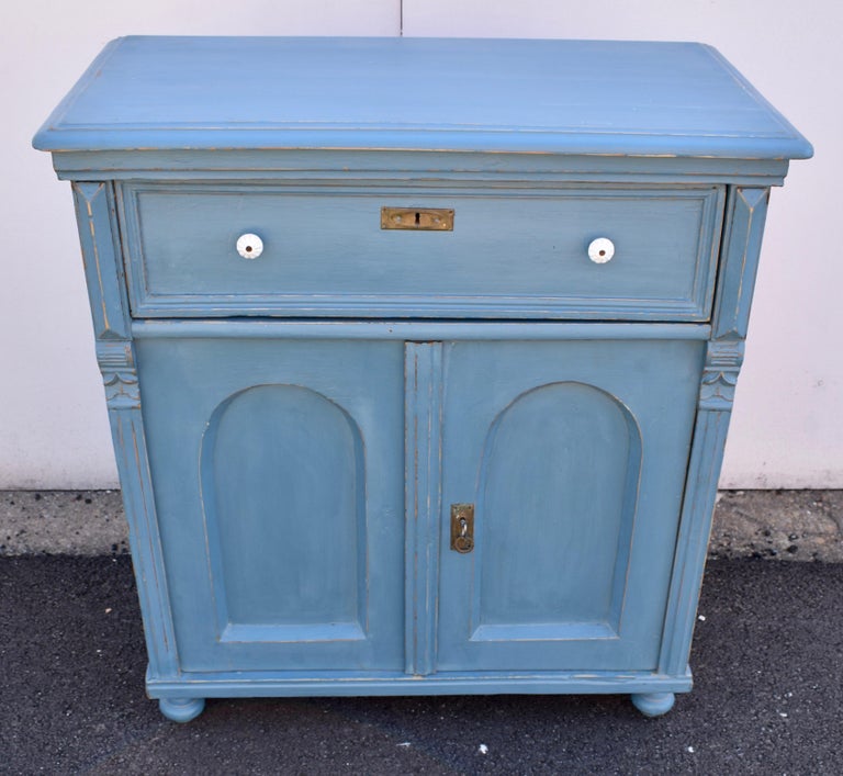 Painted Pine Dresser Base with Two Doors and One Drawer For Sale at 1stDibs