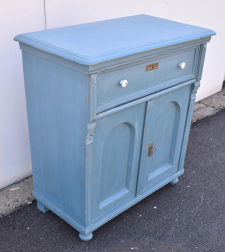 Painted Pine Dresser Base with Two Doors and One Drawer For Sale at 1stDibs