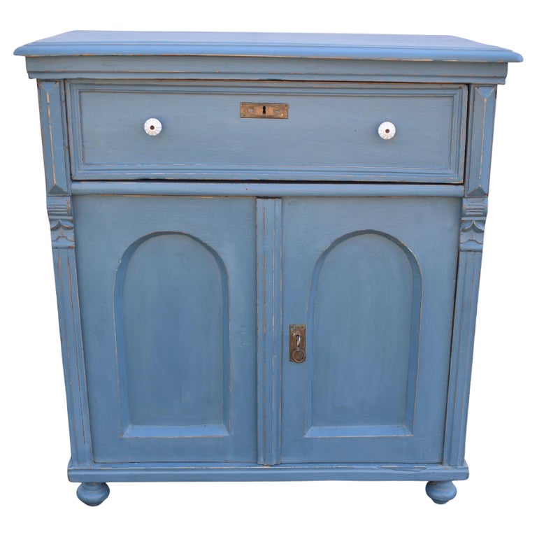 Painted Pine Dresser Base with Two Doors and One Drawer For Sale at 1stDibs