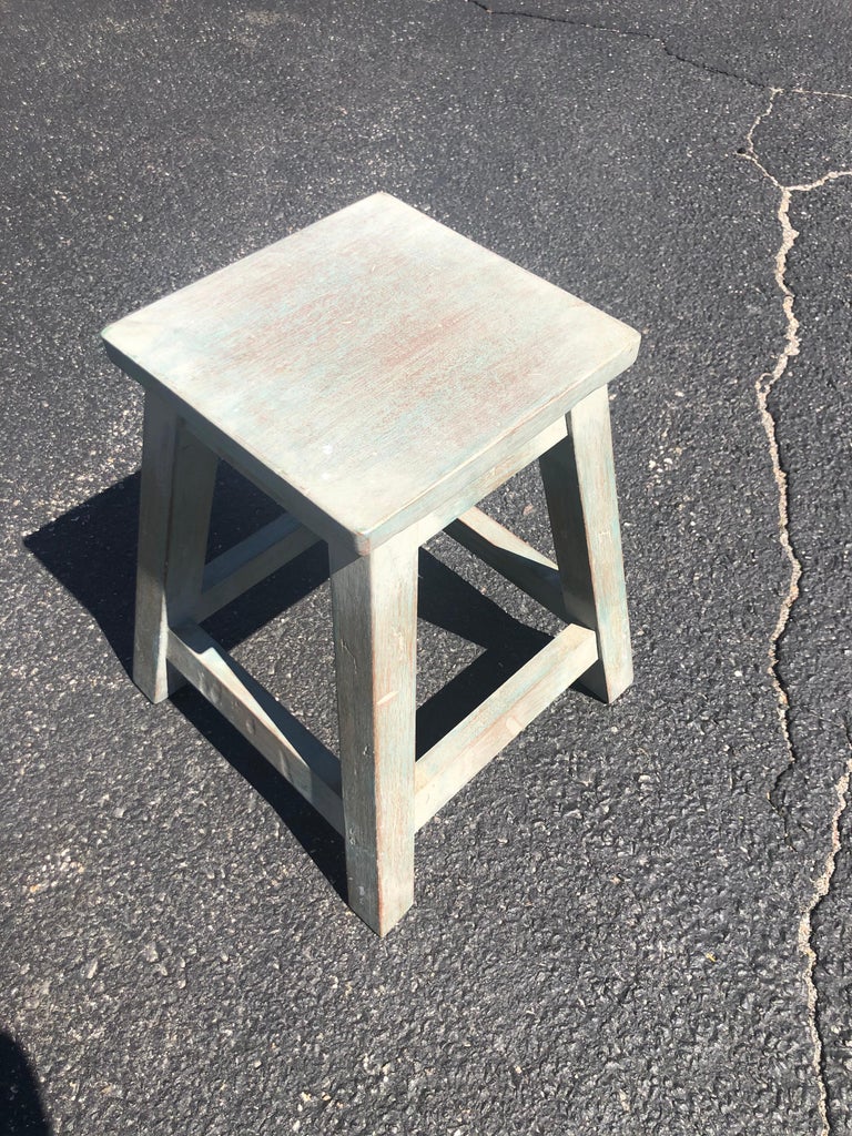 Painted Pine Stool or Small Table For Sale at 1stDibs