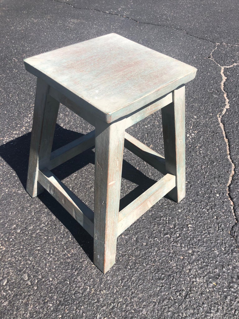 Painted Pine Stool or Small Table For Sale at 1stDibs