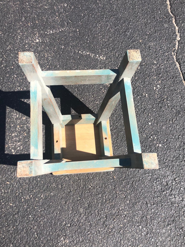 Painted Pine Stool or Small Table For Sale at 1stDibs