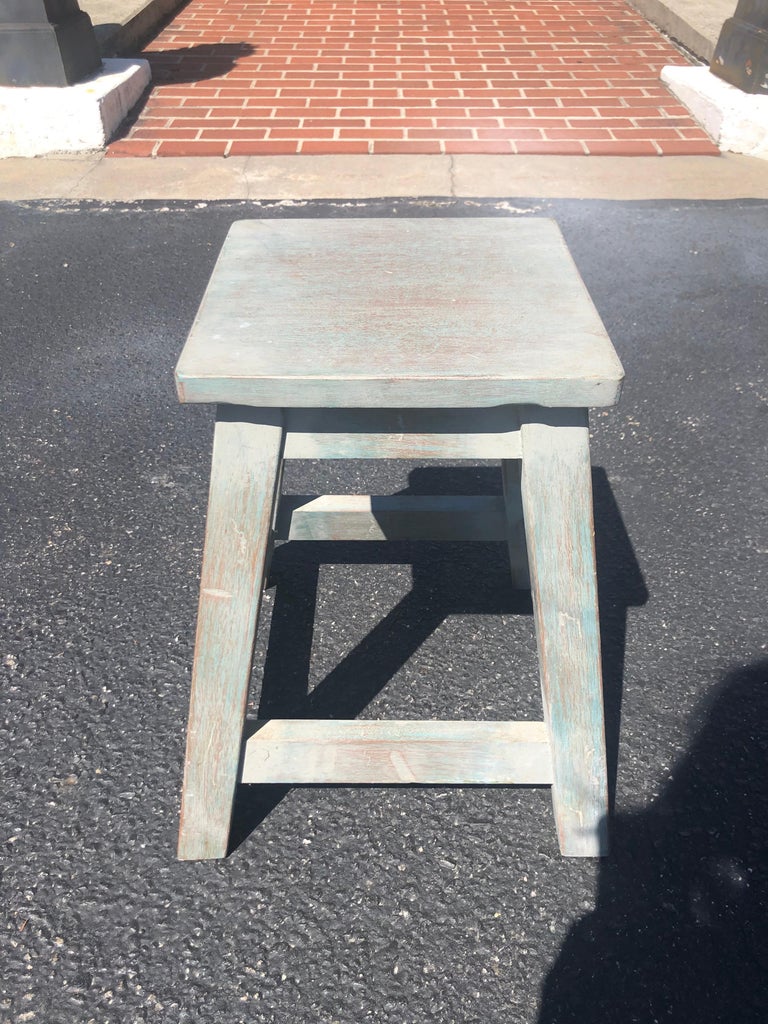 Painted Pine Stool or Small Table For Sale at 1stDibs