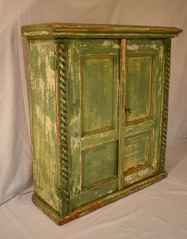 Painted Pine Two-Door Hanging Cupboard at 1stDibs | door hanging sheffield