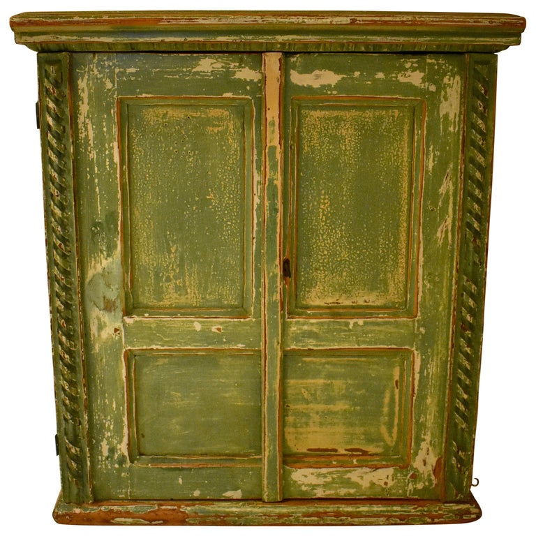 Painted Pine Two-Door Hanging Cupboard at 1stDibs | door hanging sheffield
