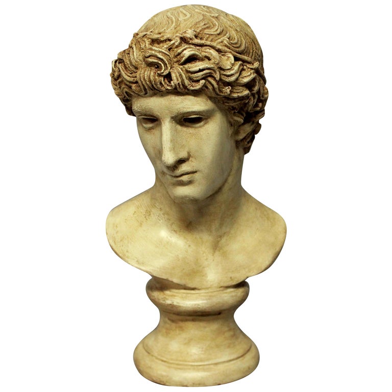 Painted Plaster Head of a Roman Youth For Sale at 1stDibs
