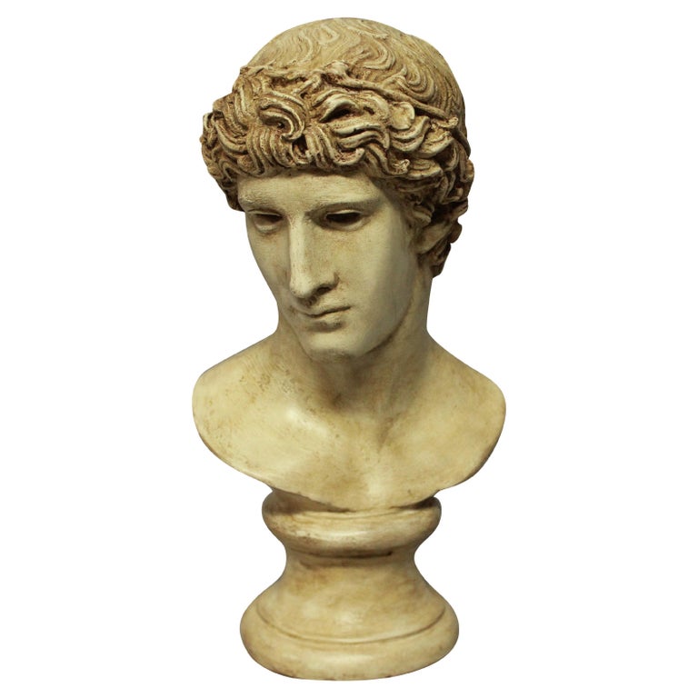 Painted Plaster Head of a Roman Youth For Sale at 1stDibs