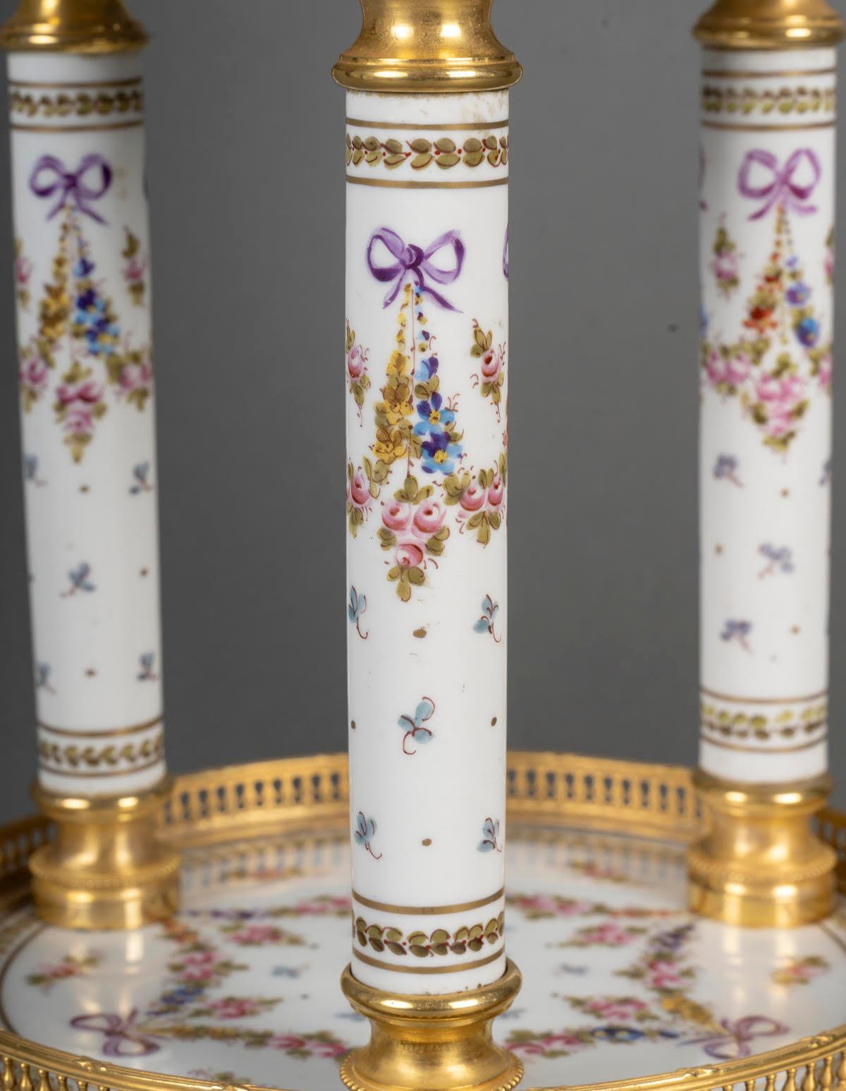 Painted Porcelain and Gilt Bronze Column Planter, Napoleon III Period ...