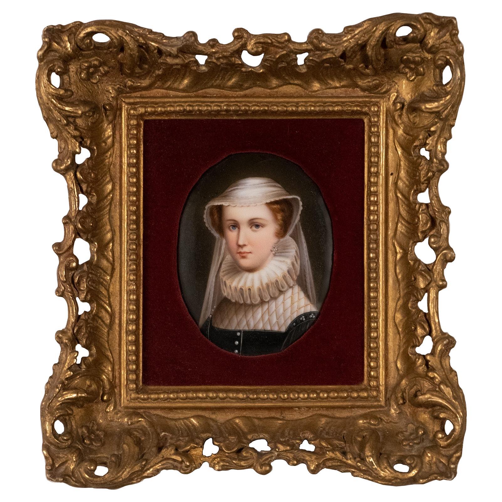 Pair of Italian Painted Women Ceramic Plaques at 1stDibs