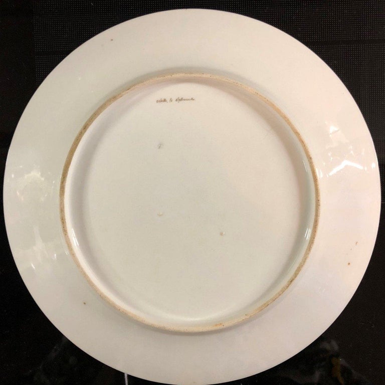 Painted Porcelain Plate, Empire Period For Sale at 1stDibs