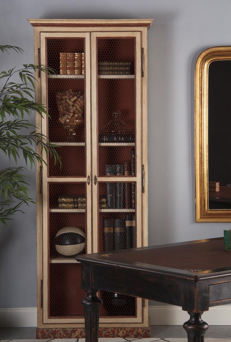 Painted Provencal Vitrine Bookcase, France Midcentury at 1stDibs