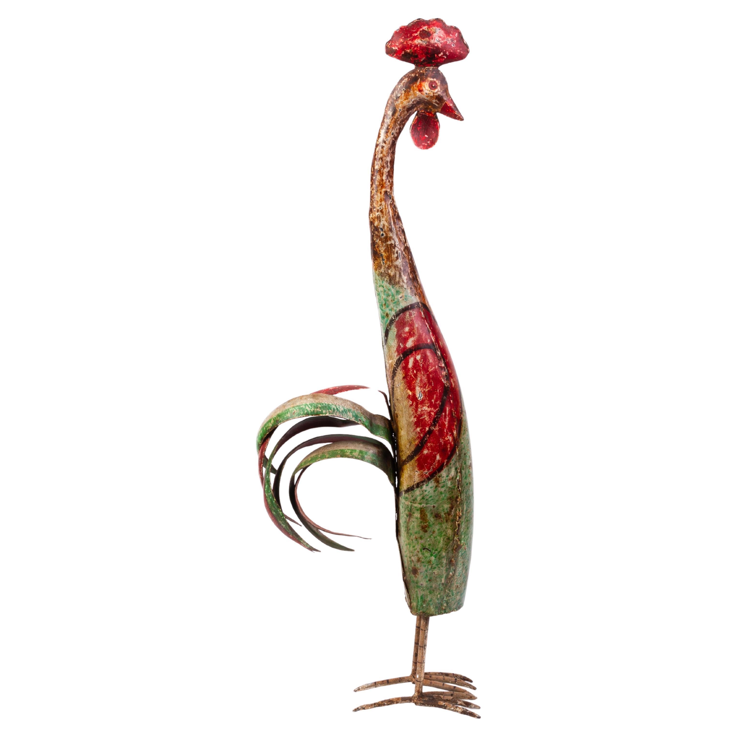 Painted Bird Interior Design Toleware Sculpture For Sale at 1stDibs