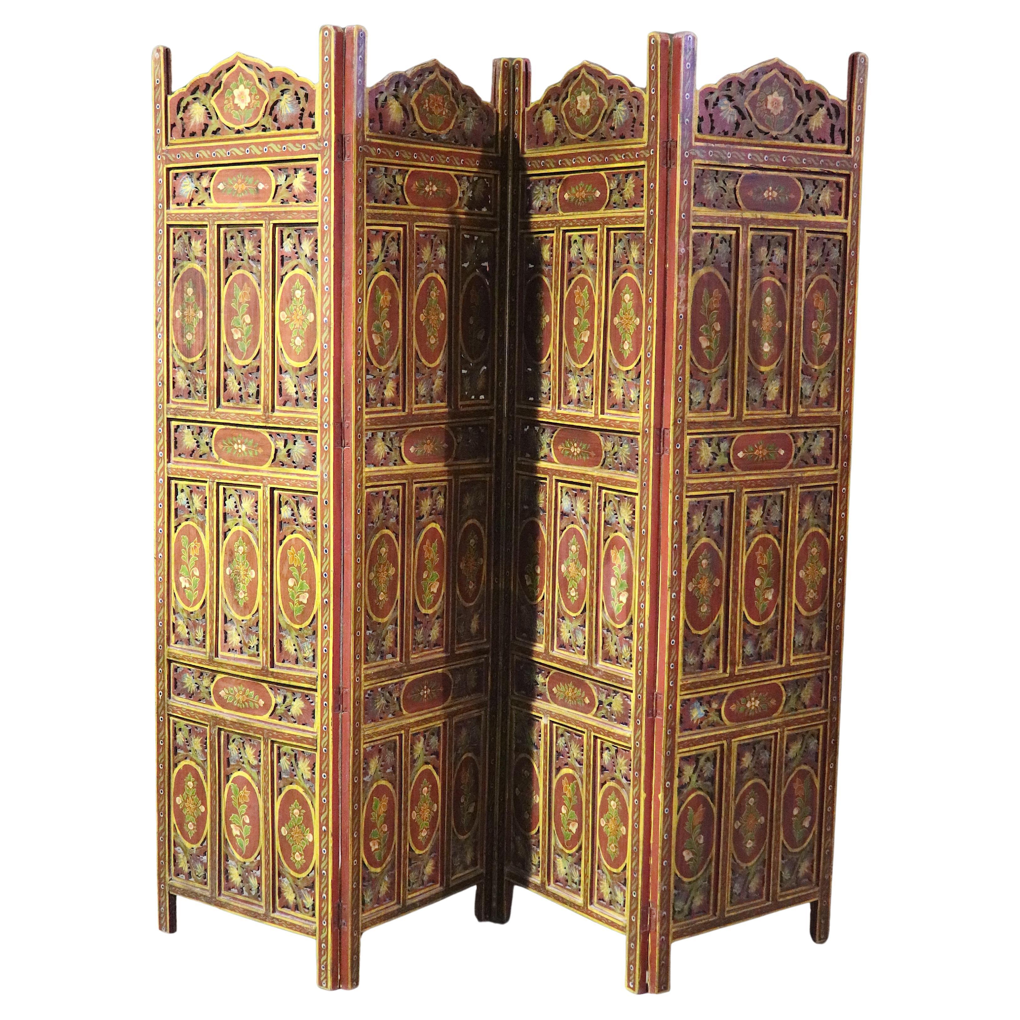 Handcrafted Poplar Wood Screen/Room Divider For Sale at 1stDibs