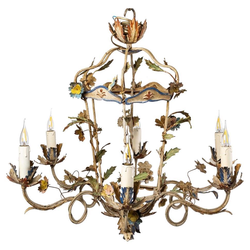 Pair of Ancient Processional Lantern Lamp, Painted Sheet Metal Venice ...