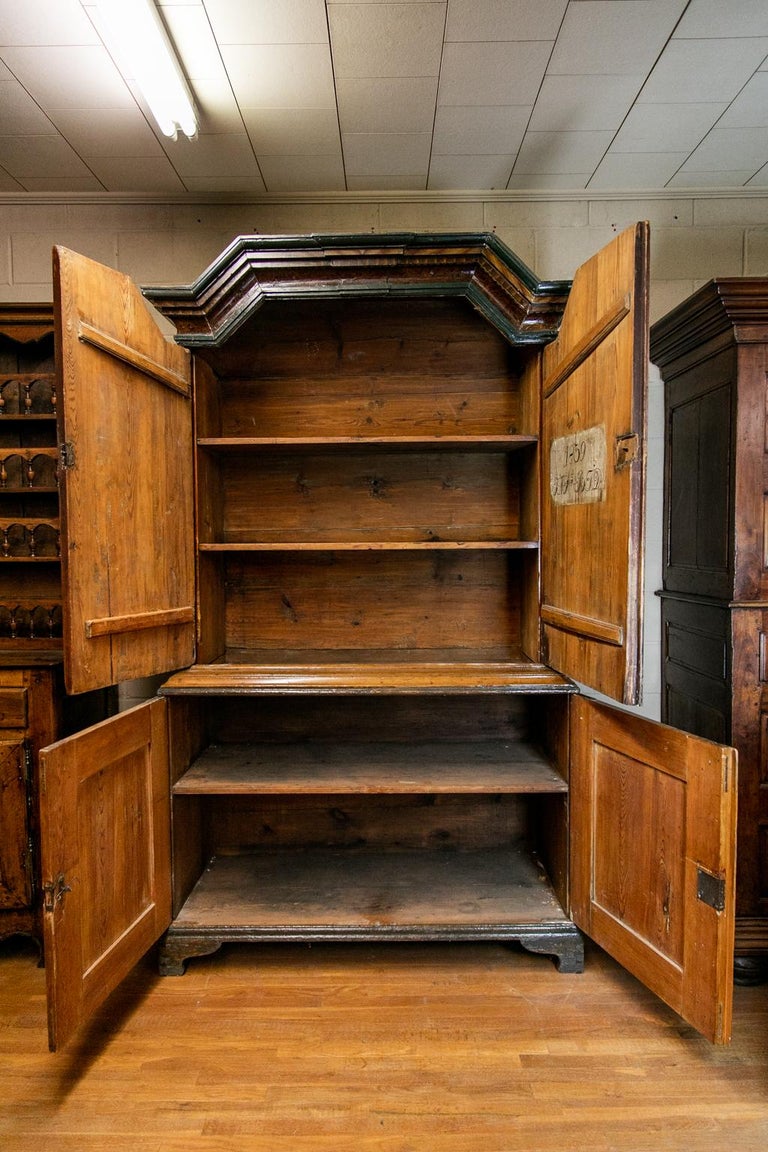 Painted Step Back Cupboard For Sale at 1stDibs