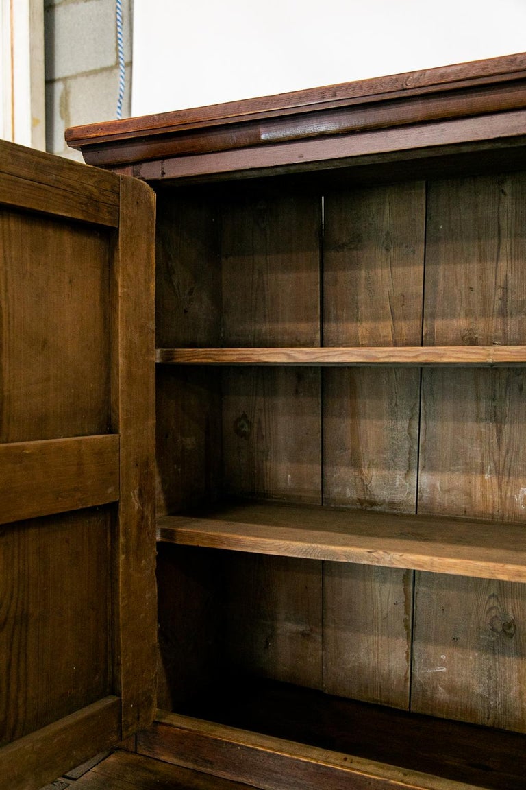 Painted Step Back Pine Cupboard For Sale at 1stDibs