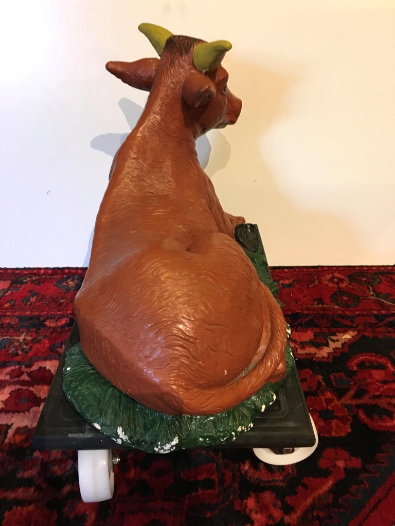 Painted Stone Ox Statue For Sale at 1stDibs | ox sculpture