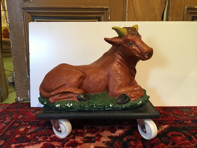 Painted Stone Ox Statue For Sale at 1stDibs | ox sculpture