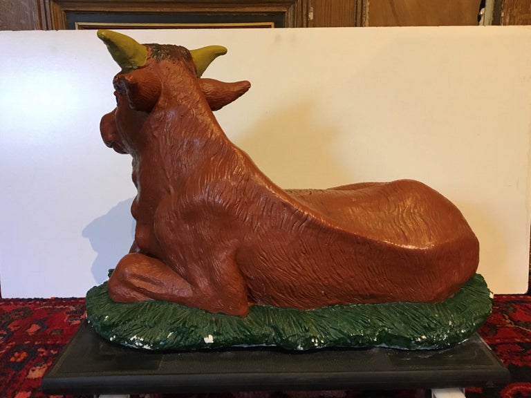 Painted Stone Ox Statue For Sale at 1stDibs | ox sculpture