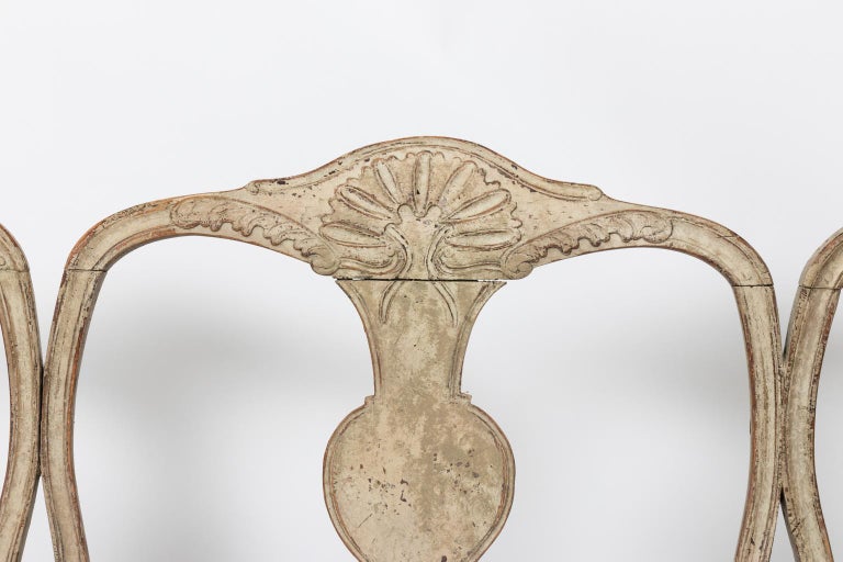 Painted Swedish Rococo Bench For Sale at 1stDibs