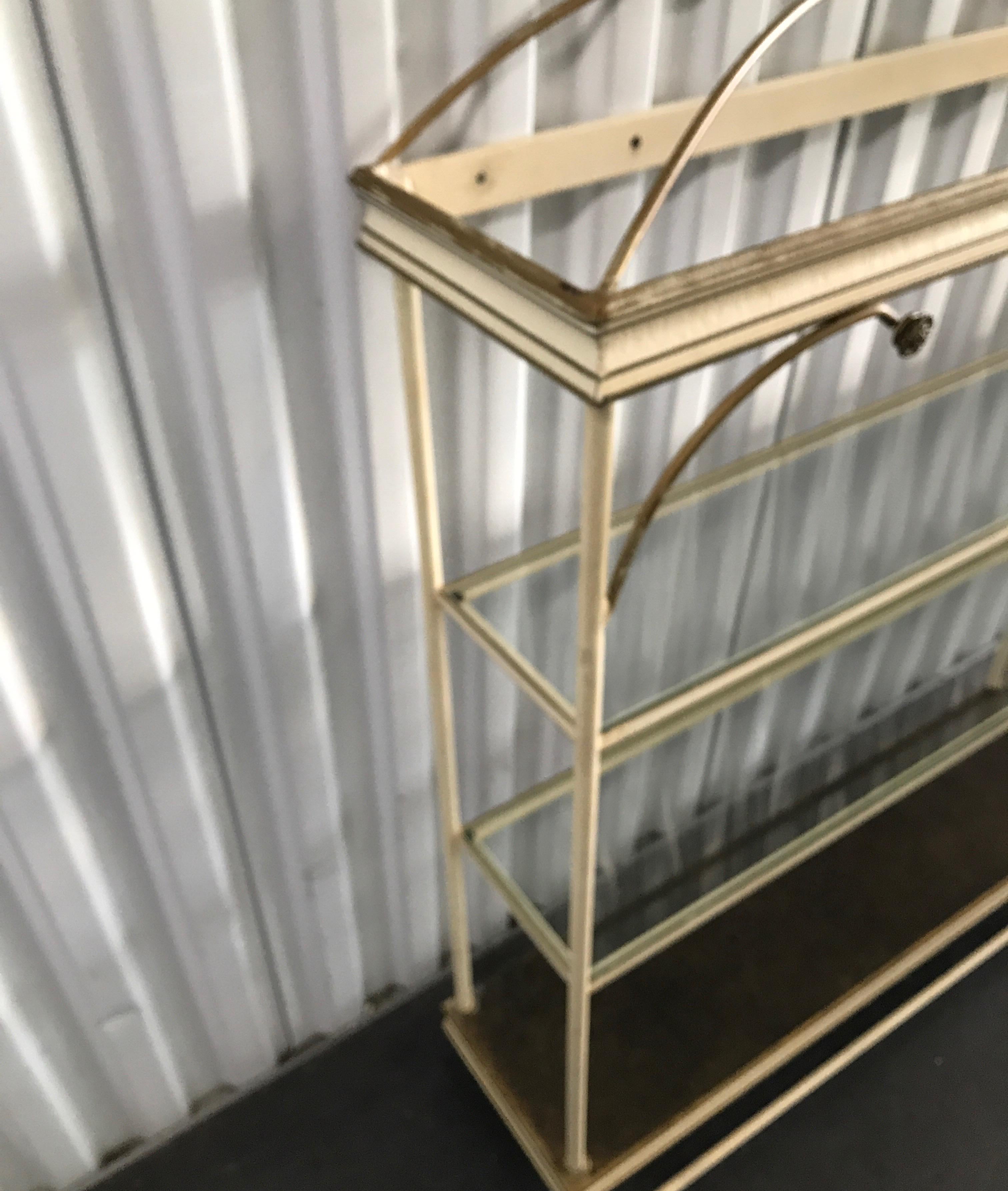 Painted Tole Three Shelf Pagoda Style Hanging Wall Display at 1stDibs
