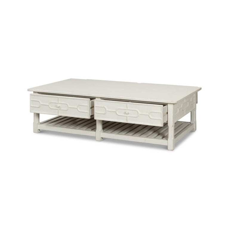 Painted Trellis Coffee Table For Sale at 1stDibs