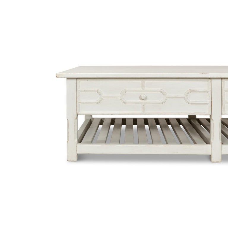 Painted Trellis Coffee Table For Sale at 1stDibs
