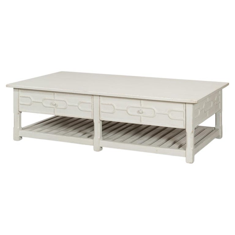 Painted Trellis Coffee Table For Sale at 1stDibs