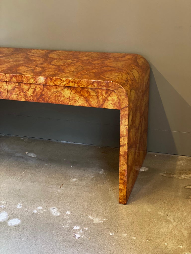 Painted Waterfall Desk, 1970-1980 at 1stDibs
