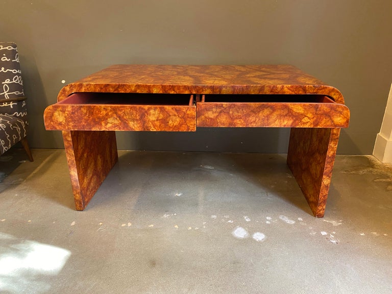 Painted Waterfall Desk, 1970-1980 at 1stDibs