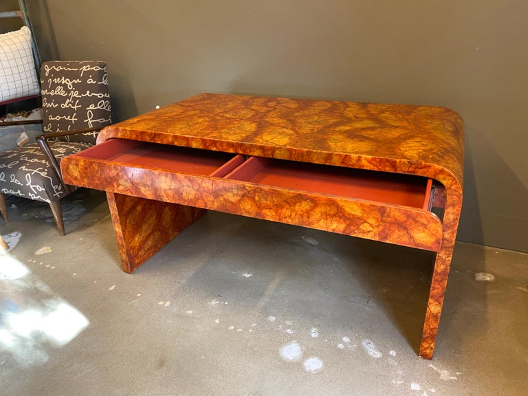 Painted Waterfall Desk, 1970-1980 at 1stDibs