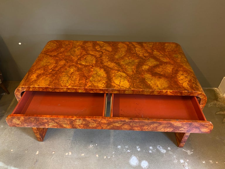 Painted Waterfall Desk, 1970-1980 at 1stDibs