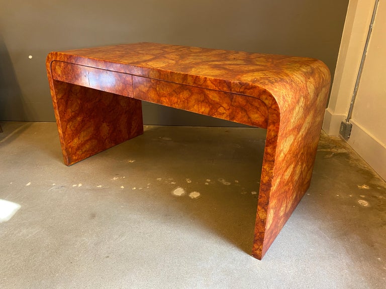 Painted Waterfall Desk, 1970-1980 at 1stDibs