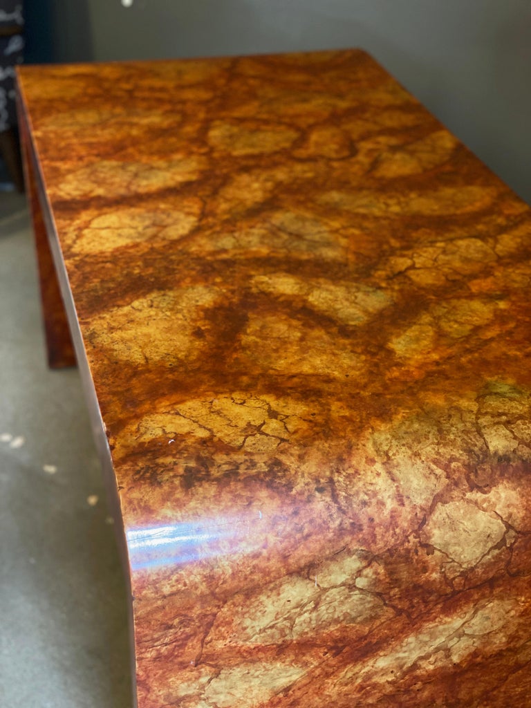 Painted Waterfall Desk, 1970-1980 at 1stDibs