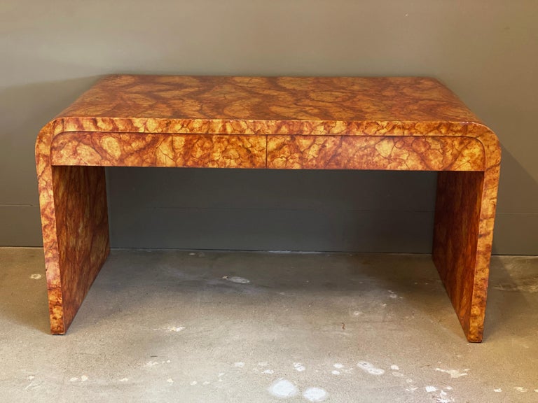 Painted Waterfall Desk, 1970-1980 at 1stDibs