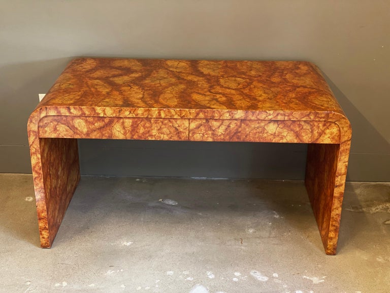 Painted Waterfall Desk, 1970-1980 at 1stDibs