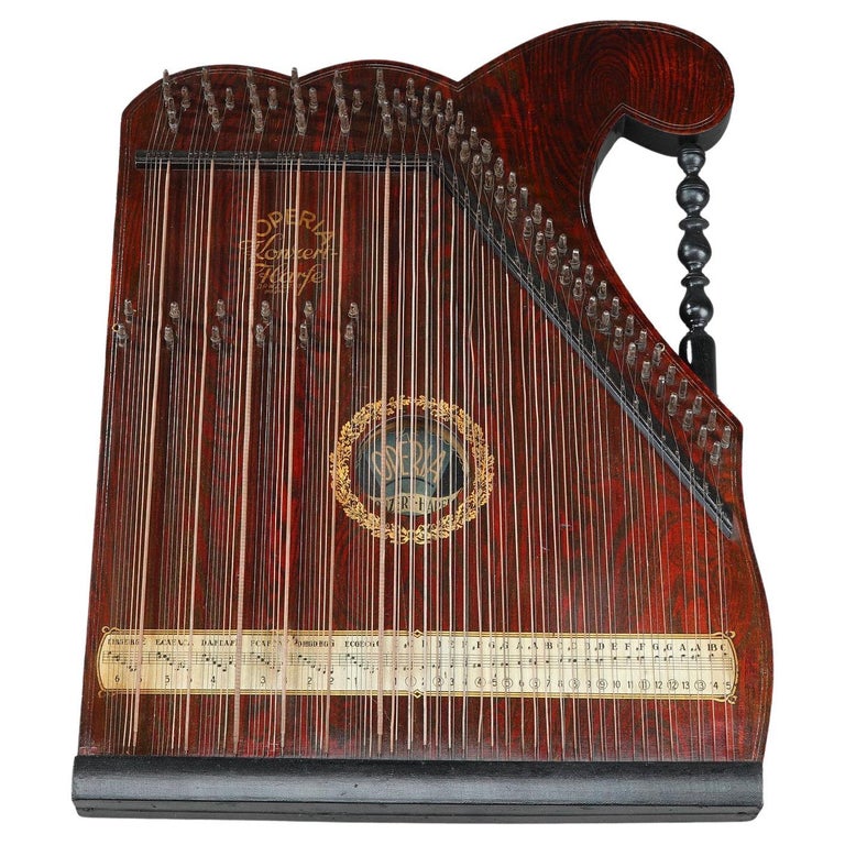 Painted Wood Table Zither For Sale at 1stDibs