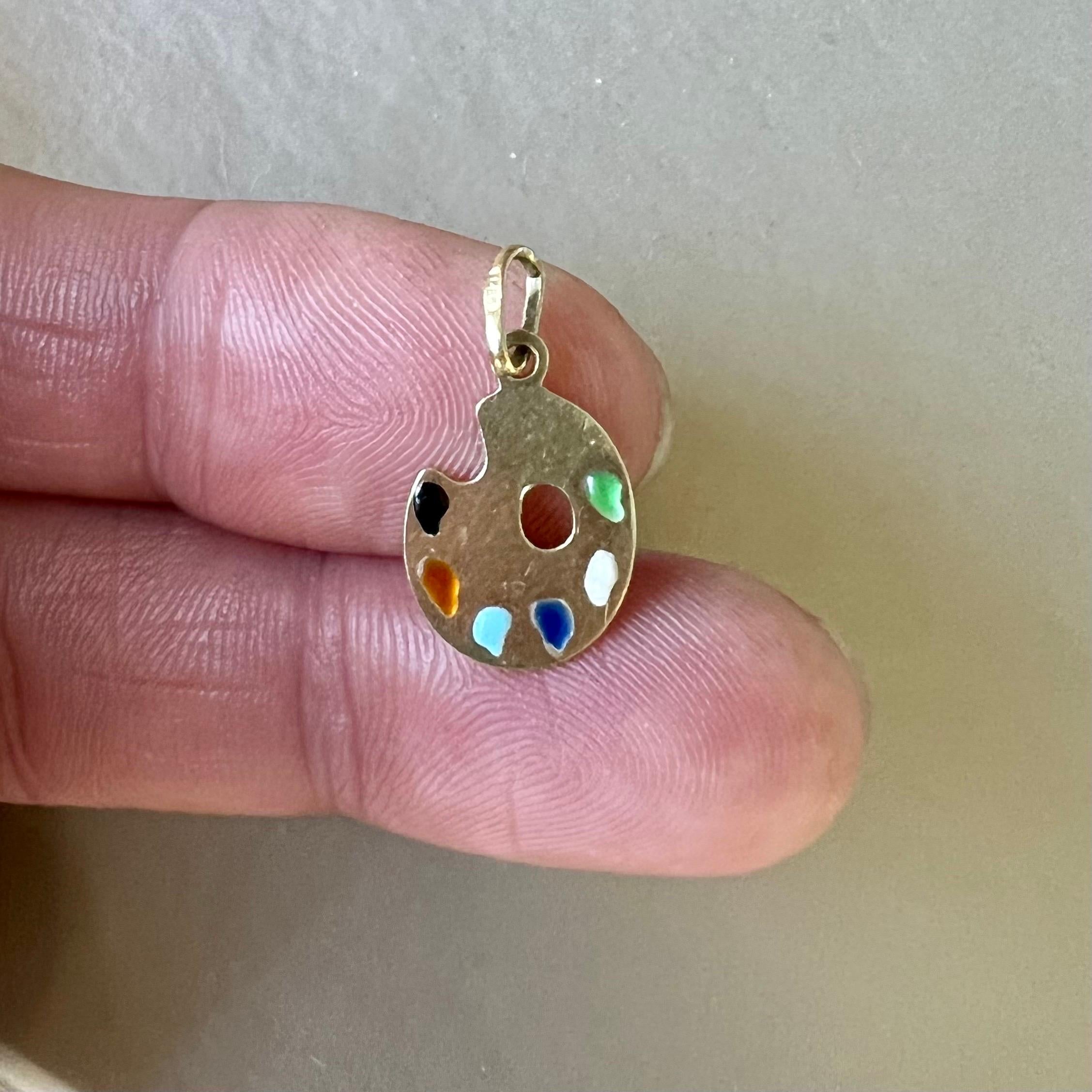 Painters Palette 14K Gold Charm Pendant at 1stDibs | paint palette ...