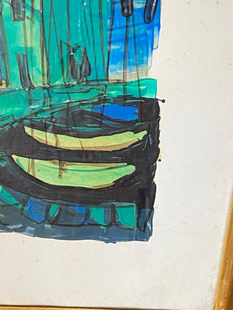 Painting Abstract, Saint Tropez Harbor Scene, France, 1960 For Sale at ...