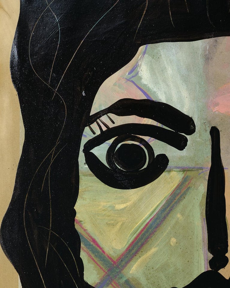 Painting by Peter Keil, C 1976, Framed in Silver Frame, Acrylic on ...