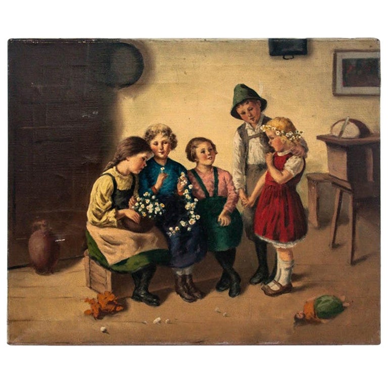Painting "Children from Bavaria" For Sale at 1stDibs