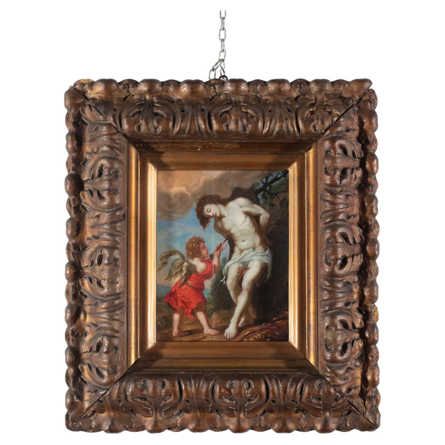 Painting Depicting Saint Sebastian Comforted by an Angel For Sale at ...