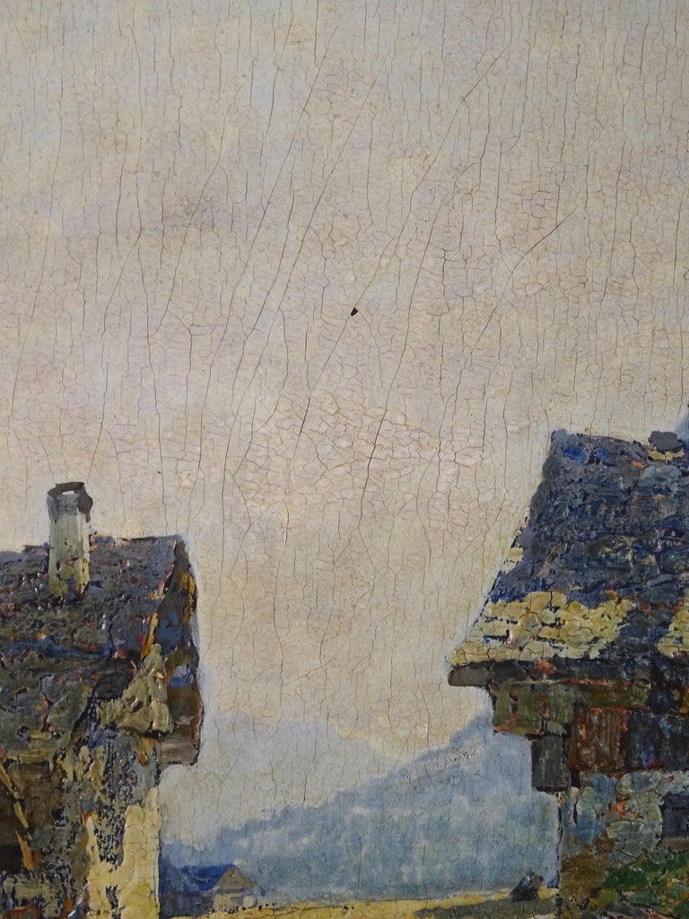 Painting 'Mountain Landscape' circa 1920, Angelo Pavan For Sale at 1stDibs