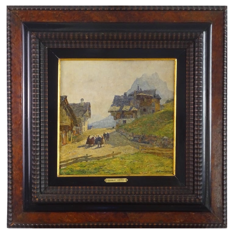 Painting 'Mountain Landscape' circa 1920, Angelo Pavan For Sale at 1stDibs