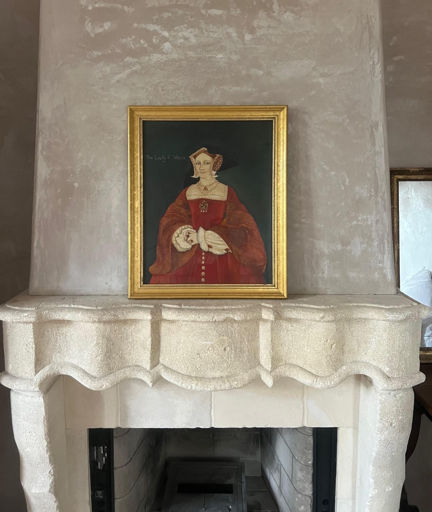 Painting of 16th Century Lady E. Vaux, Circa 1970's at 1stDibs