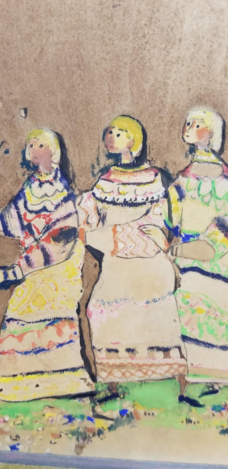 Painting of 3 Figures by Margaret Putman For Sale at 1stDibs